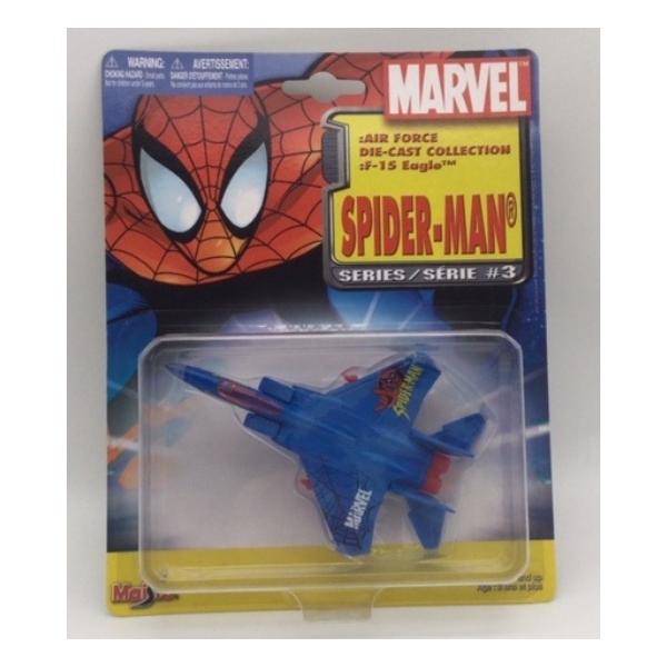 ミニチュア戦闘機がスパイダーマンと夢のコラボ！！！マイスト社製。ライセンス品。2004年製の超デッドストック品。未開封新品戦闘機のスケールモデルにスパイダーマンのかっこいいプリントが施されています。戦闘機名：アメリカ軍 F-15 イーグル戦...