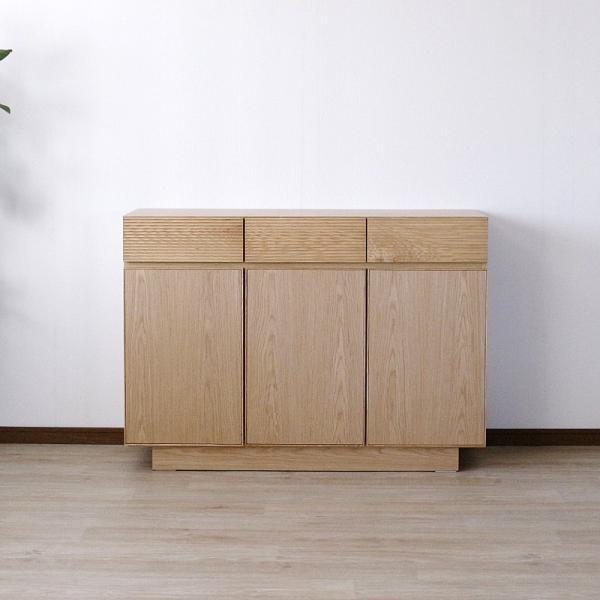 ■サイズ■（本体）：約幅120×奥行41×高さ85cm（引出し内寸）：約幅34×奥行32.5×高さ10.5cm（扉収納内寸（左））：約幅75.7×奥行36.7×高さ56cm（棚板2枚付：厚み2cm）（扉収納内寸（右））：約幅36.7×奥行3...