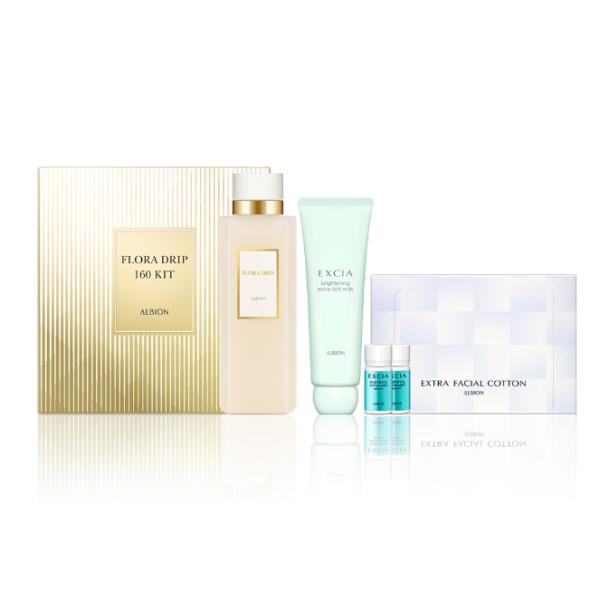 【発売日：2026年01月18日】2026年1月18日（日）限定発売　アルビオン フローラドリップ ｓ 160 キットたっぷり使える！アルビオン フローラドリップ ｓ の160mlと、輝きと美白を追求するエクシア ブライトニングの美白乳液、...