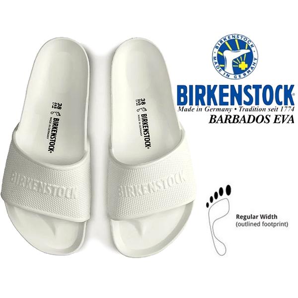 BIRKENSTOCK BARBADOS EVA REGULAR FIT WHITE 1015399六角形パターンとロゴのレタリングが特徴のスポーティサンダル Barbados/バルバドス。機能性と履き心地を併せ持つ軽量素材EVAをアッパー...