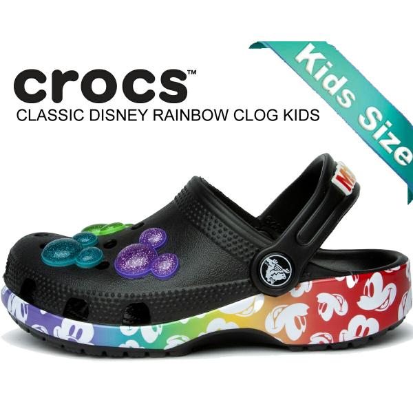 crocs CLASSIC DISNEY RAINBOW CLOG KIDS BLACK/MULTI 207743-0c4 CROCS Inc.は米コロラド州ボルダーで、シンプルで履き心地の良いボートシューズのメーカーとして創立されました。...