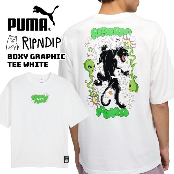 PUMA RIPNDIP BOXY GRAPHIC TEE WHITE 632413-02PUMAとロサンゼルス発のストリートブランドRIPNDIPとのコラボレーションより、クラシックなスタイルにユニークなグラフィックを融したTシャツが登場...