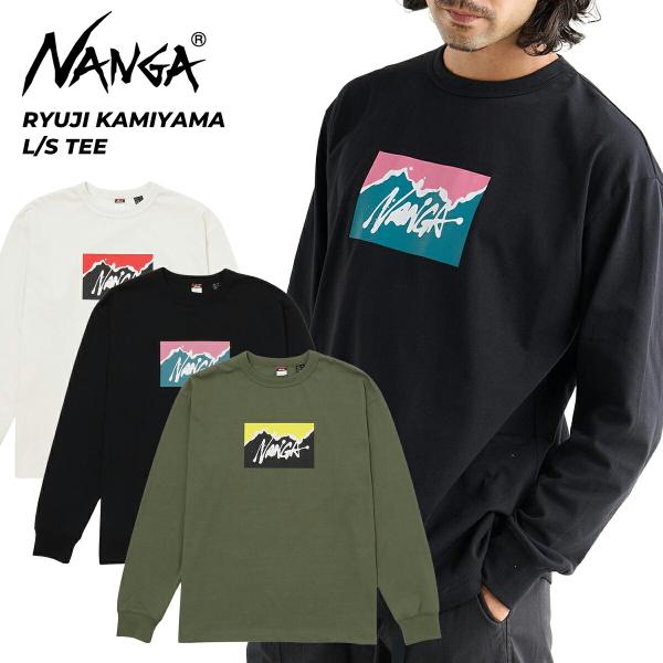 NANGA RYUJI KAMIYAMA L/S TEE c2530-1l003zNANGAのブランドを象徴する「ナンガ ボックスロゴ」をベースに、神山隆二氏がアレンジを加えた特別なグラフィックロンＴ。ナンガパルバットの稜線とブランド名を、...