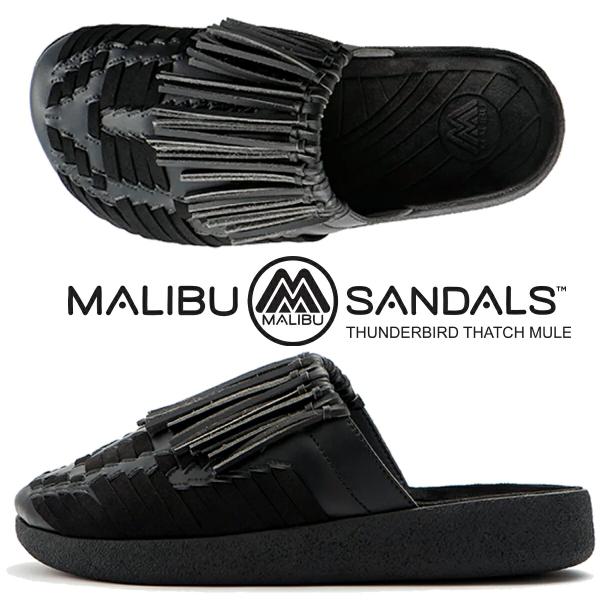 MALIBU SANDALS THUNDERBIRD THATCH MULE BLACK/BLACK ms22-3001ネイティブアメリカの神話に登場する伝説の生物THUNDERBIRD(サンダーバード)をモチーフにしたアッパーの編み地に、...