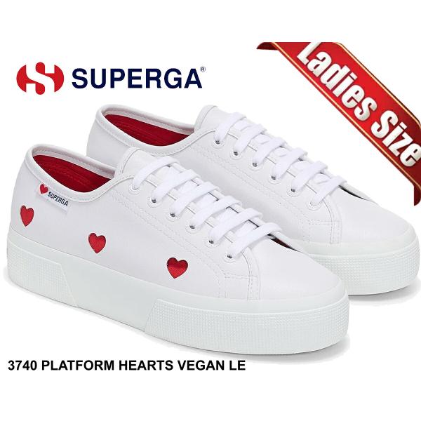 SUPERGA 3740 PLATFORM HEARTS VEGAN MATERIAL LEGGERA WHITE-RED HEART s8137hw-ab7イタリア・トリノで創業。世界三大キャンバススニーカーの一つとして100年以上の歴史...