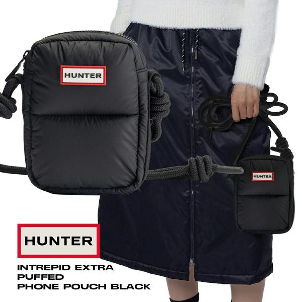 HUNTER INTREPID EXTRA PUFFED PHONE POUCH BLACK ubx5515kbm-blkイントレピッドバックシリーズはボリュームのあるパファーが目を引く、秋冬のお出かけに最適なバックです。イントレピッド エ...