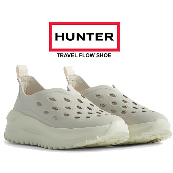 HUNTER UNISEX TRAVEL FLOW SHOE WHITE WILLOW ufk1001eva-whw軽量でビーチでも、シティで着用可能なユニセックストラベルフローシューは、水中でも乾いた路面でも履けるハイブリッドなデザイン。...