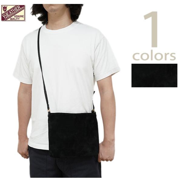 【 Y'2 LEATHER（ワイツーレザー） 】　ホースハイドサコッシュ [ Natural Scar Horse Roughout ] [ 馬革 ] [ BLACK ] 【 メール便可 】 [ BG-18 ]総合レザーメーカーならではの拘...