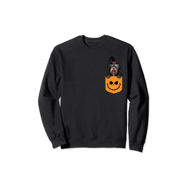 ハロウィン・ブラック S ・このハロウィンポケットチベットテリア恐ろしいジャックOランタンのアイテムを見せてみてください。 If You Are A Crazy Dog Lover This Dog Gift Is For You.・友人や...