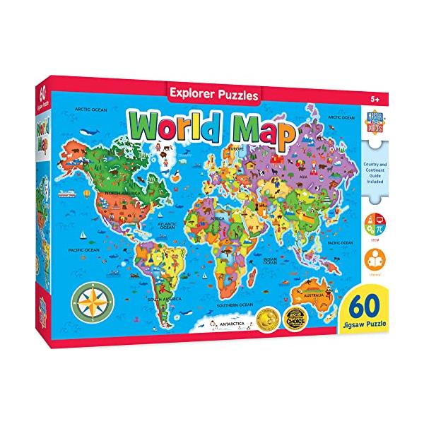 大陸と海の世界地図アソート/for Ages 5+/11908・Style:大陸と海の世界地図・パッケージ個数:1・大陸と海を特定した世界のイラスト。・クリエイティブな子供に好まれる選択とMom's Choice賞 ? ゴールドのスタンプ評...