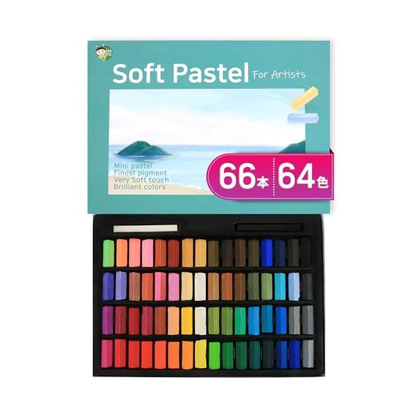 64 colors Short/64 Count (Pack of 1)/mps-64・Color:64 colors Short・パッケージ個数:1・??無毒の優秀さ：HA SHI ソフトパステルは、あらゆるレベルのアーティストのためのト...