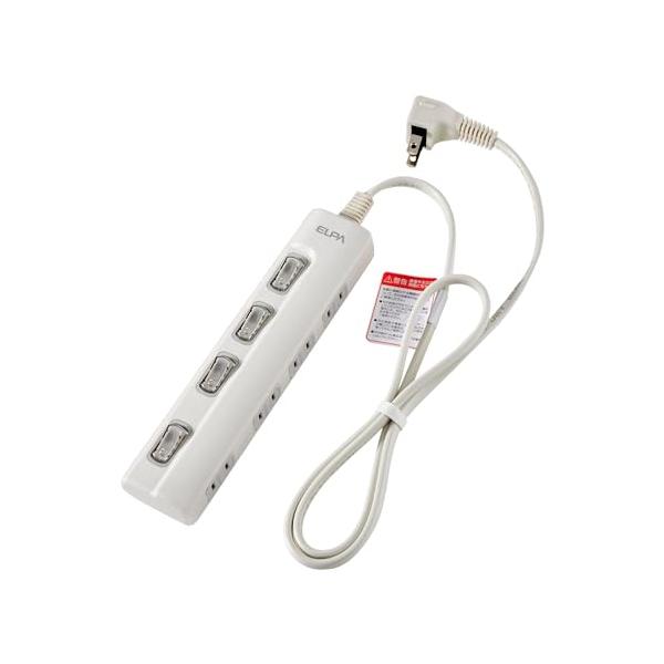 4個口白い/1m/WLS-LY41EB(W)・Size:1mStyle:4個口・パッケージ個数:1・ホタル色ＬＥＤホタル色ＬＥＤランプ仕様の独立スイッチ付きタップです。・横差しタイプ差し込みやすい4個口の上差しタイプ です。・保護被ふく付Ａ...