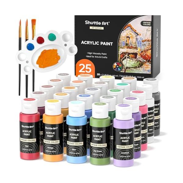 伝統色/2 Fl Oz (Pack of 25)/SAAP-VT25・Color:伝統色・パッケージ個数:1・ビンテージカラー絵の具セットShuttle Artヴィンテージカラーアクリル絵の具には、25色のカラーバリエーションがあります。カ...