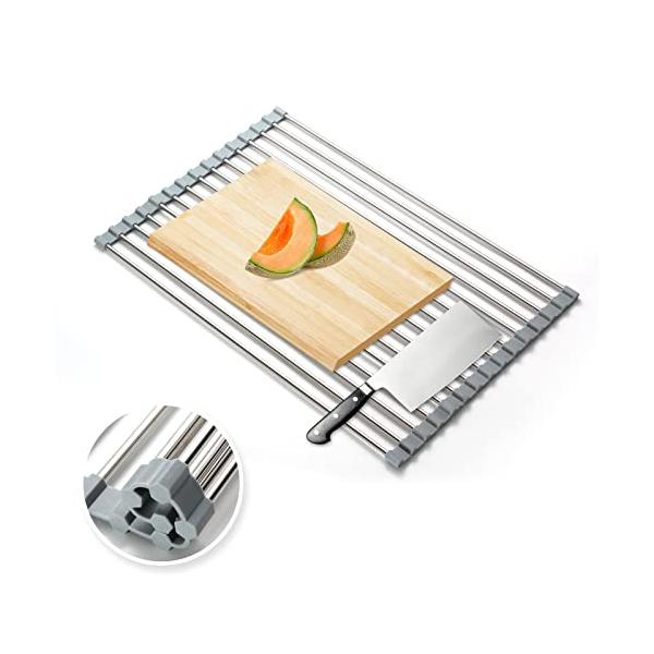 グレー/44cm*30cm/DE006・Size:44cm*30cmColor:グレー・折畳み式水切りラック折り畳んで、キッチンスペースを有効活用できます。 収納しやすくて省スペース。 キッチンの乾きが楽に、楽しく、生活がもっと簡単・環境に...