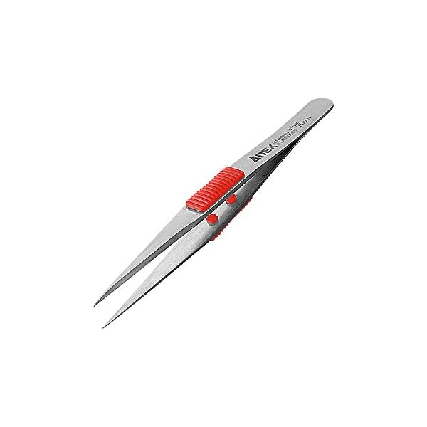 グリップ付ピンセットSilver/強力型120mm/No.210・パッケージ個数:1・全長:120mm・幅:10mm・材質:ステンレス(SUS410)