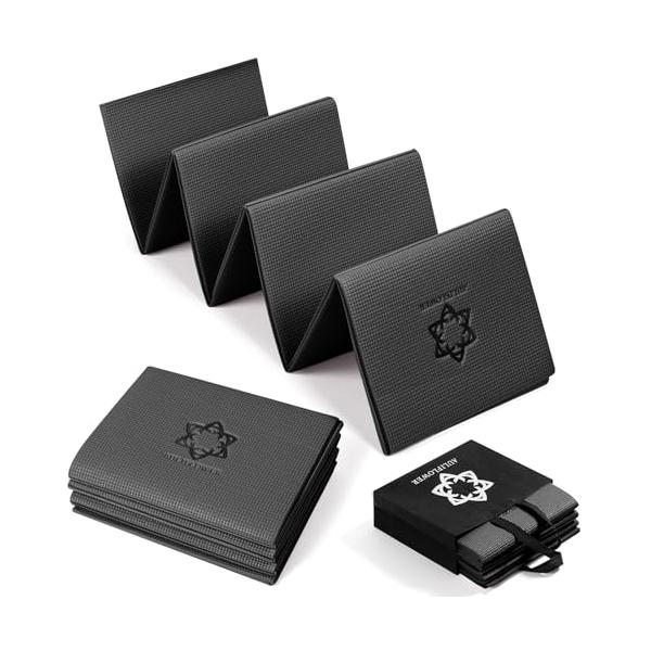 ブラック/4mm/ZDYG4-BK・Color:ブラックSize:4mm・パッケージ個数:1・超軽量＆コンパクト収納AULIFLOWERの折りたたみヨガマットは従来のロール状マットより約60%省スペース折りたたみサイズはわずか30×25×6...