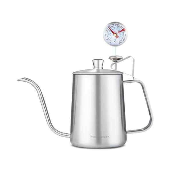 モダンシルバー/0.6 L/EZ-DM100BT・Color:シルバーMaterialType:ステンレス鋼・パッケージ個数:1・精密注湯：コーヒーやお茶を淹れるまでの水の流れを簡単に制御できるように設計されたグースネックスパウト。初心者で...