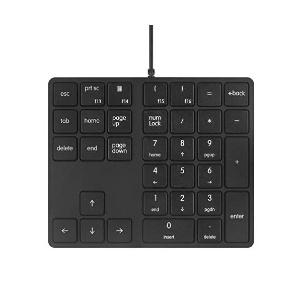 ?代ブラック/-/-・Color:ブラック・パッケージ個数:1・1.34キーの拡張レイアウト：大規模なデータ入力ワーカーのニーズに対応するため、標準の17テンキーに基づいて17つのキーが追加されます。・2.有線多機能数字キーパッド：ラップト...