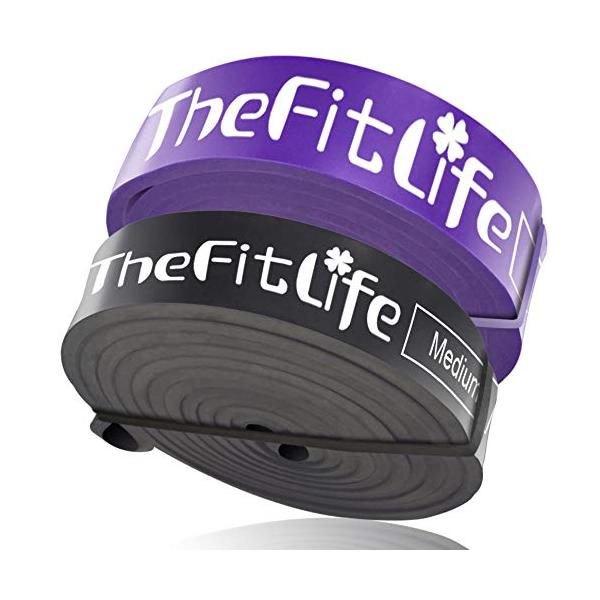 レジスタンスバンド・ブラック+パープル  ・・Color:ブラック+パープル・【一目でわかる】：本格的なトレーニングを行いたいという方におすすめなのはこのTheFitLifeトレーニングチューブです。負荷のコードがチューブに明記されているの...