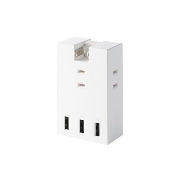 1)タップ単体ホワイト/-/ECT-37-3A3WH・PatternName:1)USB-A×3Style:1)タップ単体・パッケージ個数:1・ACタップとUSBポートが一体になった、スマートフォンやワイヤレスなどを充電できるコンセント直挿...