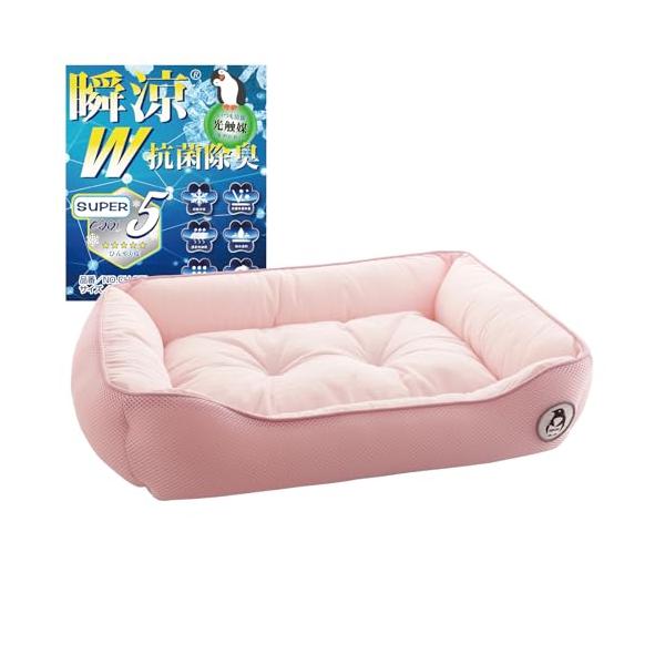 ピンク/L/CH-07L-PK・Size:LColor:ピンク・??超クール・ペットベッド心地良いヒンヤリ感のヒミツ業界冷感最高レベルの接触冷感生地（Q-MAX値0.531 接触冷感（q-max：W/?）基準値の約2.7倍）の採用で、犬猫の...