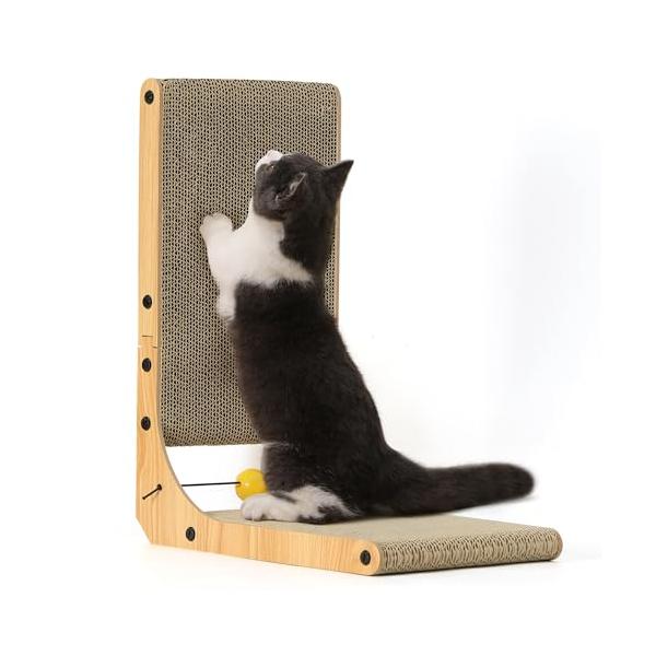 -/M/ST03-1・Size:M・商品のサイズー38.6*24*48cm(縦*横*高さ)でL字型。また、段ボールの厚さは約4.1cmとなっております。・他の家具を間接的に守るーこの爪とぎがあると、猫ちゃんは段ボールに夢中になるので、家にあ...