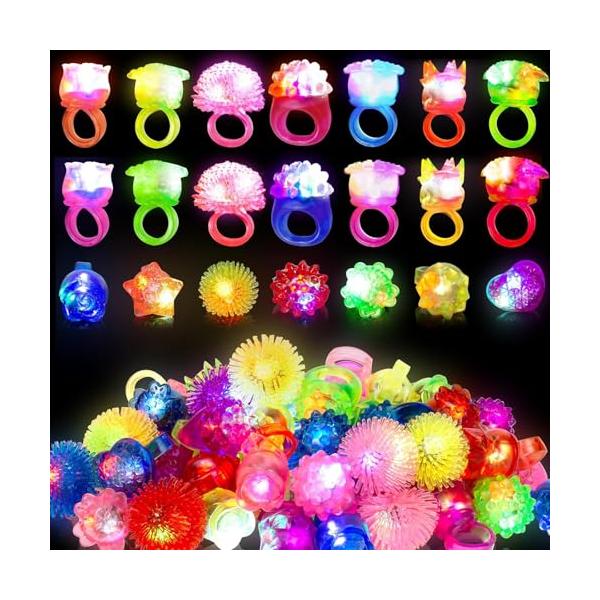 彩色/-/-・NumberOfItems:6・? 6種類の楽しいデザイン12個/24個/36個たっぷりセット:つまむだけで暗闇にピカピカ輝くLEDリングオレンジ・青・赤のカラーが交互に点滅し、お祭りやパーティーを一気に盛り上げます。6種類の...
