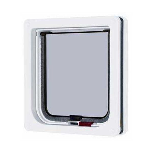 ・ホワイト  ・・Color:ホワイト・猫・犬用ペットドア キャットドア。取り付けネジ、両面粘着テープと当店(NETKEY)独自の日本語取扱説明書付き。・サイズ：25×23.5×5.5cm(外寸) 21×19cm(出入り通路) 壁厚さ：15...