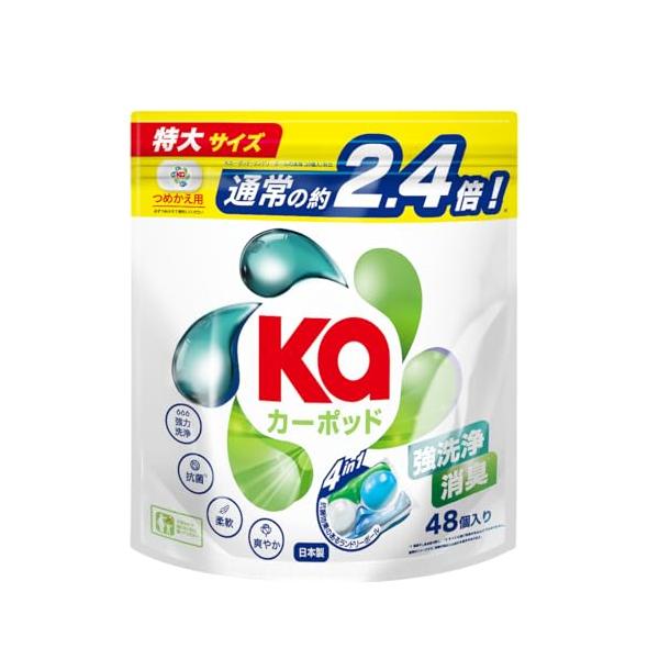 ‐/10×23.5×24.5cm/ka-48・Size:10×23.5×24.5cm・パッケージ個数:1・カーポッド製品の特長 (1)抜群の洗浄力*1　同社従来洗剤と比較して「10倍*1の洗浄力」で、衣類の繊維に浸透して汚れをすばやく落とし...