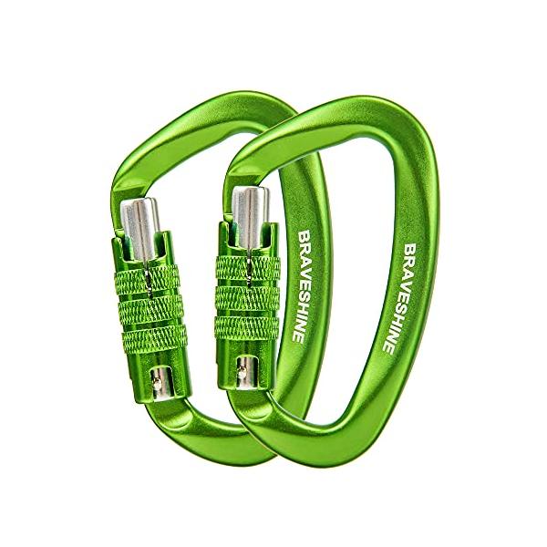 グリーン 2個・グリーン 2個 2個 カラビナ２個・・Style:グリーン 2個・材質：超々ジュラルミン　強度：長軸方向12KN(耐荷重1200KG)　サイズ（Ｌ×Ｗ）：8.05cm x 4.77cm(開口幅1.61cm)　重さ：31ｇ/個...