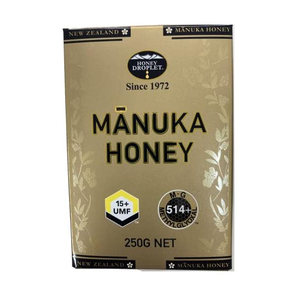 UMF15+ 1本-/250グラム (x 1)/-・パッケージ個数:1・原材料:ハチミツ・内容量:250g・カロリー:330kcal/100g・商品サイズ(高さx奥行x幅):90.0mm×62.0mm×62.0mm