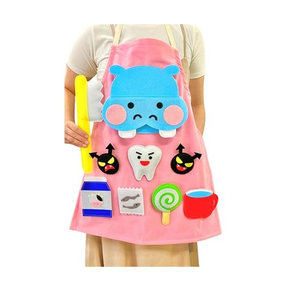 1.エプロンセット/-/-・Color:1.エプロンセット・特徴　国内製造 全面トイクロス素材でどこでも貼りつく・内容　エプロン1枚（ピンク）　 登場人・物（写真の通り）シナリオ・作品詳細虫歯予防について楽しく演じることができます。学校・保...