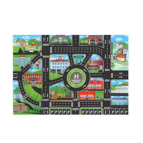 グリーン/-/-・Color:グリーン・線路や道路でお持ちの電車のオモチャやミニカーを使ってと一緒に遊びませんか。・電車や車が大好きなお子様やお孫さんへのプレゼントに最適です・大型ジャンボサイズの道路プレイマットです サイズ83*57cm、...