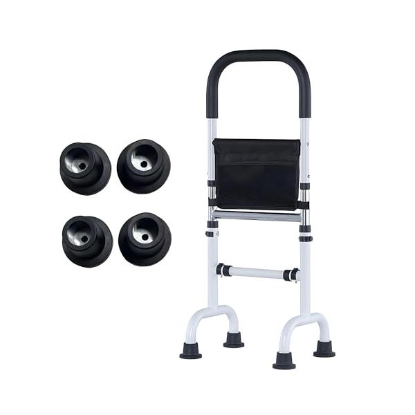 モダンホワイト ゴム付き/-/新型・Color:ホワイト ゴム付き・高さ6段階の手すり：6段階で高さの調節が可能。側面のビー玉を押すだけで、パイプ材を押すことで高さを調節することができます。椅子や座椅子に合わせて高さを変えられます。（一般的...