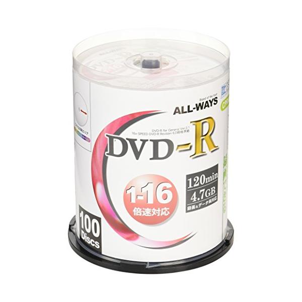 DVD-Rのみホワイト/100枚/ACPR16X100PW・Size:100枚Style:DVD-Rのみ・パッケージ個数:1・規格:-R / 容量(GB):4・種類:PC用 / 記録面:片面1層 / 16倍速・入数:100・盤面印刷:可 /...