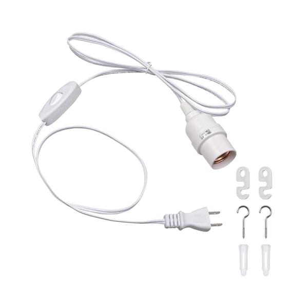 ホワイト/1個入/-・Color:ホワイトSize:1個入・コンセントに差し込んで使用する2mコード付きソケットです。・口金：E26 使用可能電球：100Wまで 定格電圧：0-250V カラー：ホワイト・便利な操作：ON/OFFスイッチ付き...