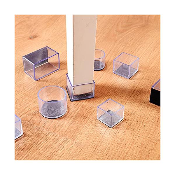 透明な白い長方形-S/-/-・Color:透明な白い長方形-S・シリコン+フェルト：伸縮性のあるシリコン、テーブルと椅子の脚を覆い、椅子の脚をロックし、テーブルと椅子を邪魔にならないように動かします。椅子の脚はしっかりと包まれており、脱落し...