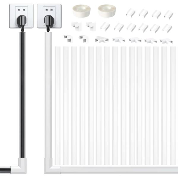 ケーブルカバーホワイト，15本セット/40* 1.5*0.9cm/-・Size:40* 1.5*0.9cmColor:ホワイト，15本セット・有線ケーブル、電源を有効に隠すテレビのケーブル、パソコンのケーブル、 家電のケーブル、コンセントの...