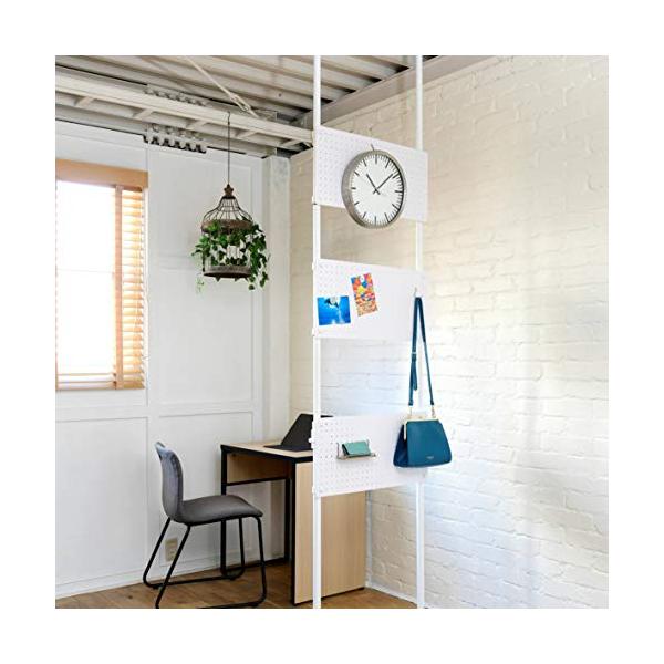 有孔ボード(幅61)・マットホワイト 幅31・61×奥行5×高さ190-260cm WJP-763RM(MWH)・・Color:マットホワイトStyle:有孔ボード(幅61)・サイズ:本体(幅31・61×奥行5×高さ190-260cm)、パ...