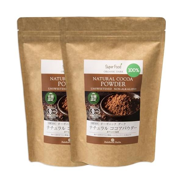 -/300グラム (x 2)/-・Size:300グラム (x 2)・パッケージ個数:2・●有機ココア（カカオ）パウダー100%ペルーの有機認定された農園で有機栽培されたカカオの実のみを使用しております。農園だけでなく加工工場においても有機...