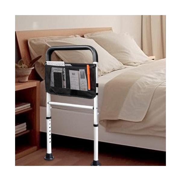 モダンしろい/大/016・Color:しろい・より強力：AOHHLポータブルベッドレールはより大きく長いシャーシを備えており、マットレスとボックススプリングの間の摩擦が増加します。 安全ベルトはベッドの反対側に結び付けられており、より安全で...