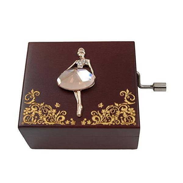 古典・バレリーナ 曲:Fur elise ・18弁手回しオルゴール・ミニサイズでバレリーナのパターン・曲:Fur elise