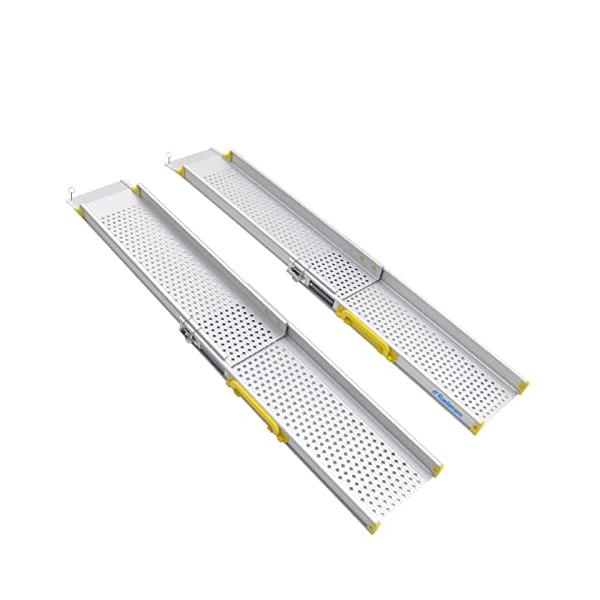 シルバー/182cm（使用高さ：18-45cm）/幅20.5cm・Size:182cm（使用高さ：18-45cm）・パッケージ個数:1・伸縮式スロープ：全長182×幅20.5cm（有効幅16cm）。収納時は長さ104.5cmに縮小可能です。...