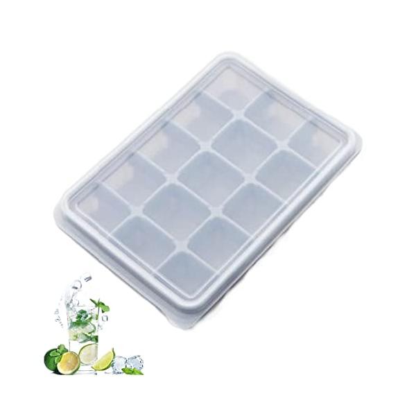 灰色/-/001・Color:灰色・パッケージ内容蓋付き製氷皿、カラー：灰色、サイズ：18.5×13×3cm、温度範囲：-40℃から240℃までです。・ソフト素材非常に柔軟性があるシリコン製で、耐久性がよく、変形しにくく、氷を取りやすいです...