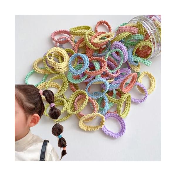 パステル/3cm/-・Size:3cmColor:パステル・?大容量50本 入っているので、１本なくしても全然平気。コスパ最強の髪ゴム・?痛くないうねうねになっているので、細くて柔らかい髪もしっかり結べる。髪と頭皮にとっても優しい。・?3c...