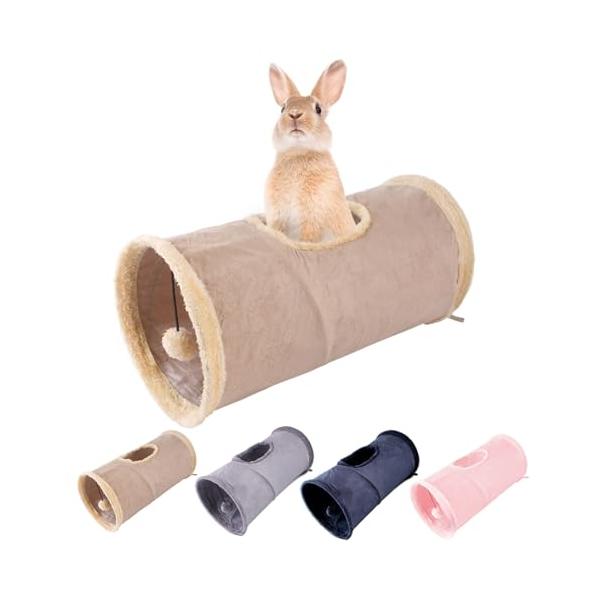 グレー/-/RR001・ウサギ、ネコ、チンチラ、ハムスターなど、小動物の遊び道具、運動用として利用できます。・トンネルの途中にのぞき穴があり、ペットがのぞき穴から顔を出すととても癒されます。・片方の出入り口にあるボンボンは、ペットが触れて揺...