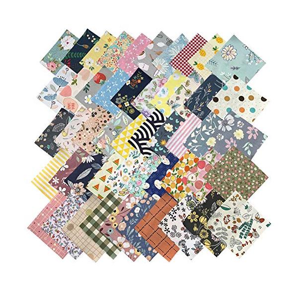 ・10cm x 10cm 30cm*30cm ・素材：100％綿 プリント生地　ランダム50枚図案×4＝200枚セット・オシャレな花柄と艶やかな色合いで、ミシン、はさみも使用できる良い趣味の工芸用。・洗濯もOK！通気性 抗菌性 保温性 柔軟...