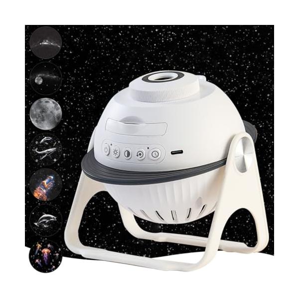 ホワイト/-/-・本格的な HD ズーム星空ライト：この本格的な HD ズーム星空ライトは、精巧な外観と優質な素材を兼ね備えています。高画質のレンズにより、投影される映像は非常に鮮明で、美しく幻想的な雰囲気を作り出します。各フィルムのシーン...