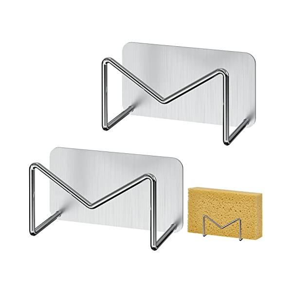 ・シルバー  LI6762・スポンジホルダー ステンレス製 粘着シール付き 滑らかな表面に貼り付けやすい 便利で丈夫。・中空彫りのキッチンシンクキャディは水を排出し、スポンジやたわしを空気乾燥させます。・が簡単な小型ディッシュブラシホルダー...