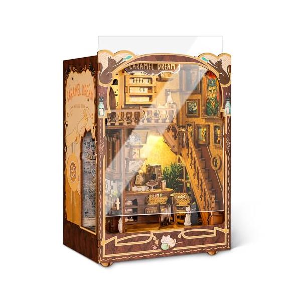 英國風キャラメルの夢/-/キャラメルの夢・Color:キャラメルの夢・??居心地の良い猫カフェの世界へ魅力的な猫カフェをテーマにした、楽しい3D木製パズルブックヌック。猫のバリスタがいるカフェや、遊び心のある猫たちが空間を探検しています。本...